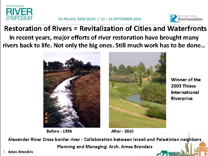 Urban River Restoration Cities Water Amos Brandeis Ambassador