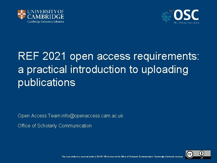 REF 2021 open access requirements a practical introduction