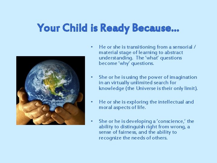 Cosmic Education in the Montessori Elementary Classroom Based