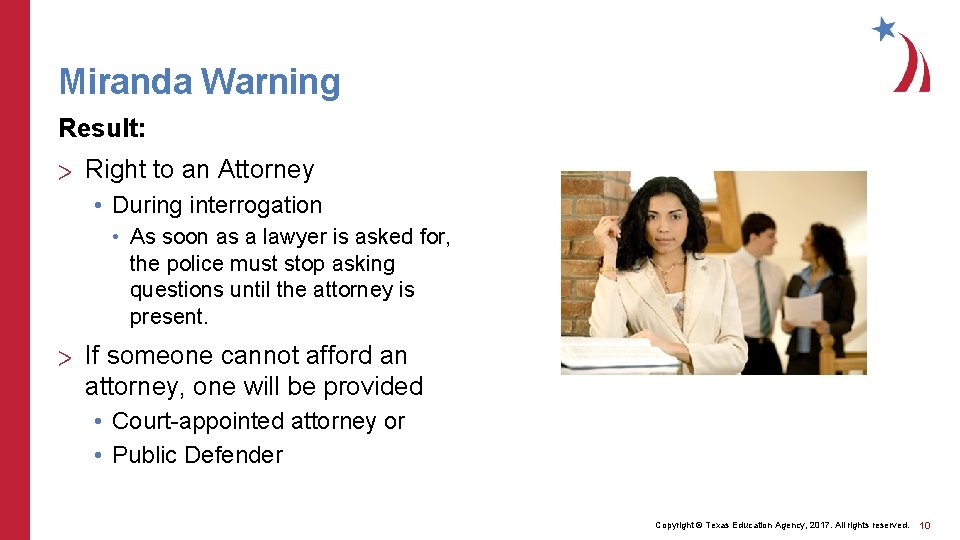 Entry Into the System Arrests and Miranda Copyright