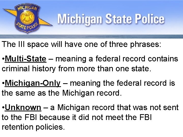 HOW TO READ A MICHIGAN CRIMINAL HISTORY tutorial