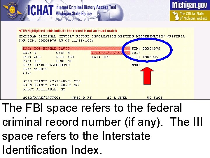 HOW TO READ A MICHIGAN CRIMINAL HISTORY tutorial