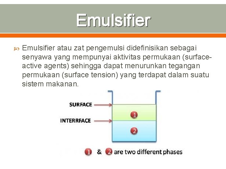 Emulsifier Adelya Desi Kurniawati STP M Sc Emulsion