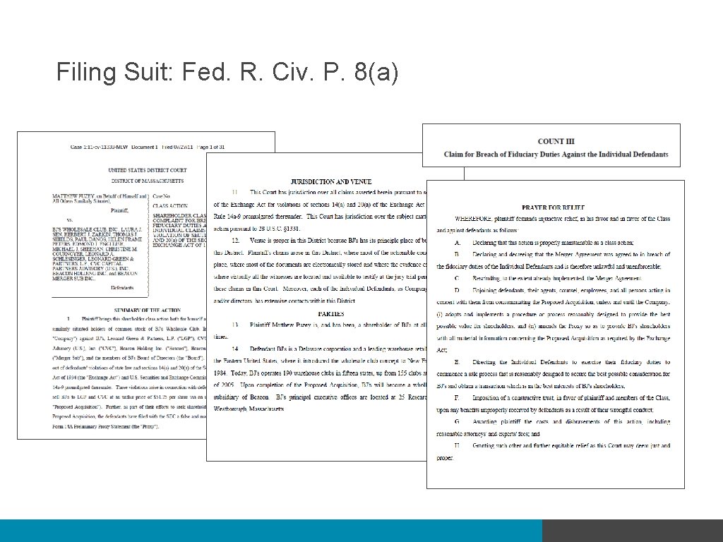 Federal Court Civil Practice Conference 2018 BRINGING SUIT