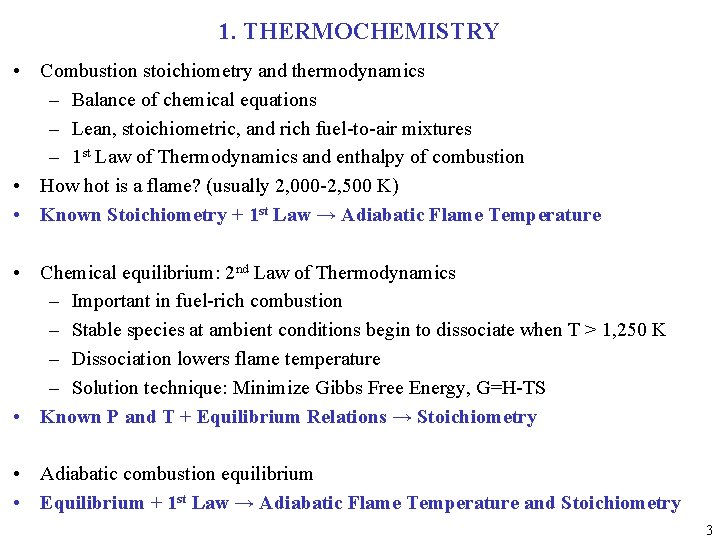 COMBUSTION FUNDAMENTALS Thermodynamics Energy Balance Flame Temperature ...