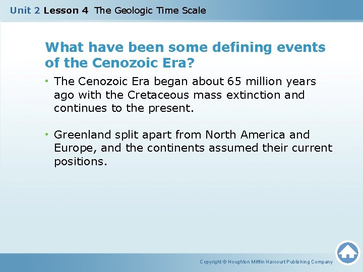 Unit 2 Lesson 4 The Geologic Time Scale