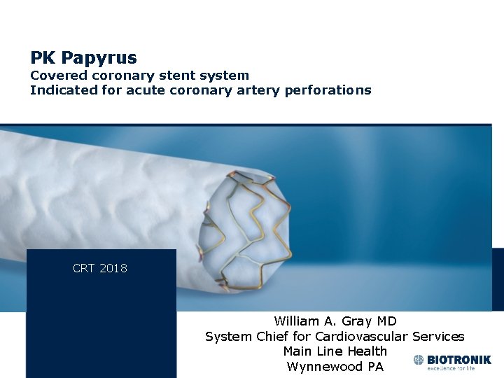 PK Papyrus Covered coronary stent system Indicated for