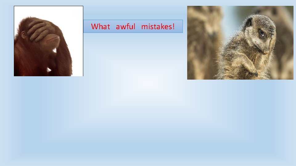 What awful mistakes 1 Complete the sentences with