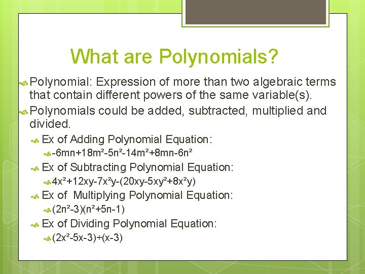 Real Life Examples On Adding And Multiplying Polynomials Real Life Examples On Adding And Multiplying Polynomials