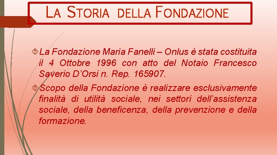 LAccademia dei Sapori Fondazione Maria Fanelli Onlus Via