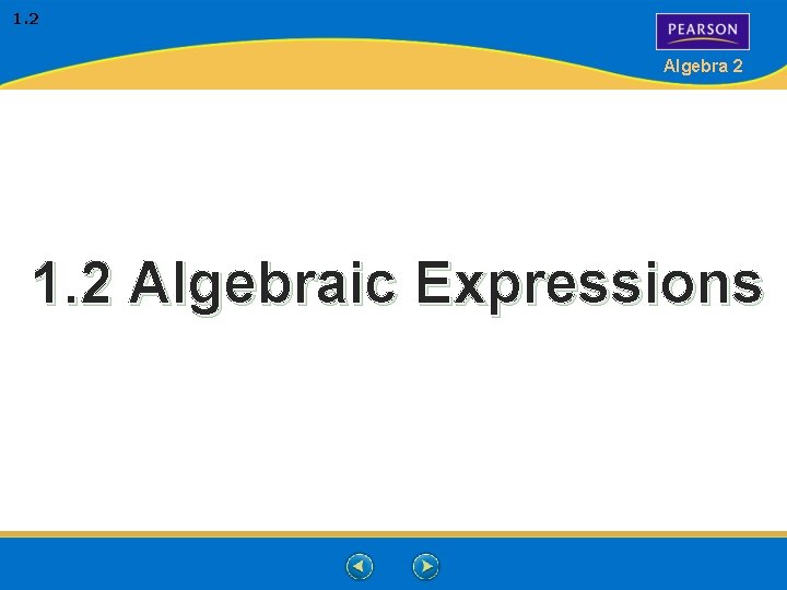 1 2 Algebra 2 1 2 Algebraic Expressions