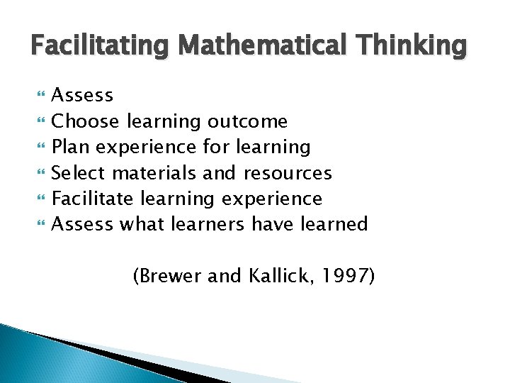 Mathematics for Young Children Jennifer KearnsFox Mary Lu