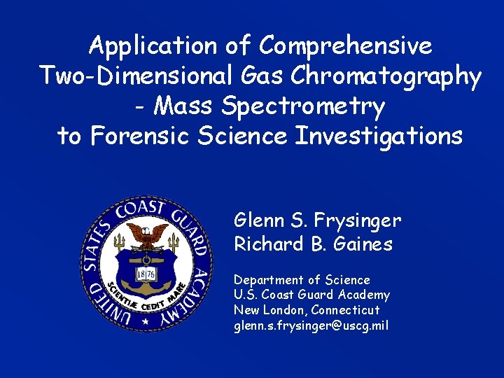 Application of Comprehensive TwoDimensional Gas Chromatography Mass ...