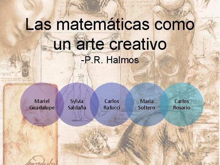 Las matemticas como un arte creativo P R