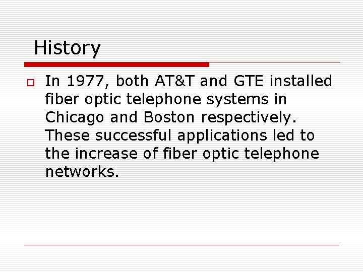 Internet Fiber Optics By Daniel Dick Introduction o