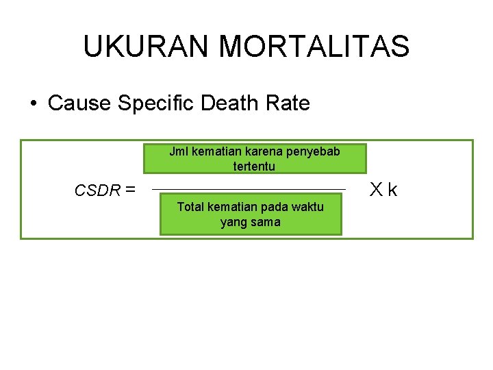 UKURAN MORBIDITAS MORTALITAS DALAM EPIDEMIOLOGI DEFINISI SEHAT SAKIT