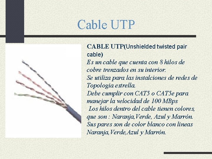 REDES ELEMENTOS DE CABLEADO Materiales para Instalacin de