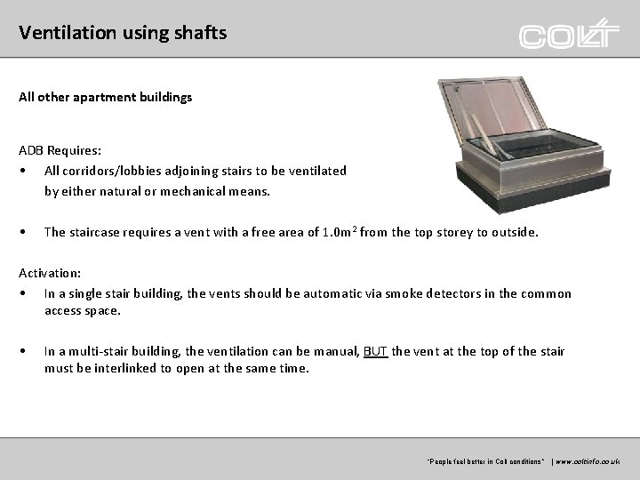 Colt International Ltd Smoke and environmental ventilation of