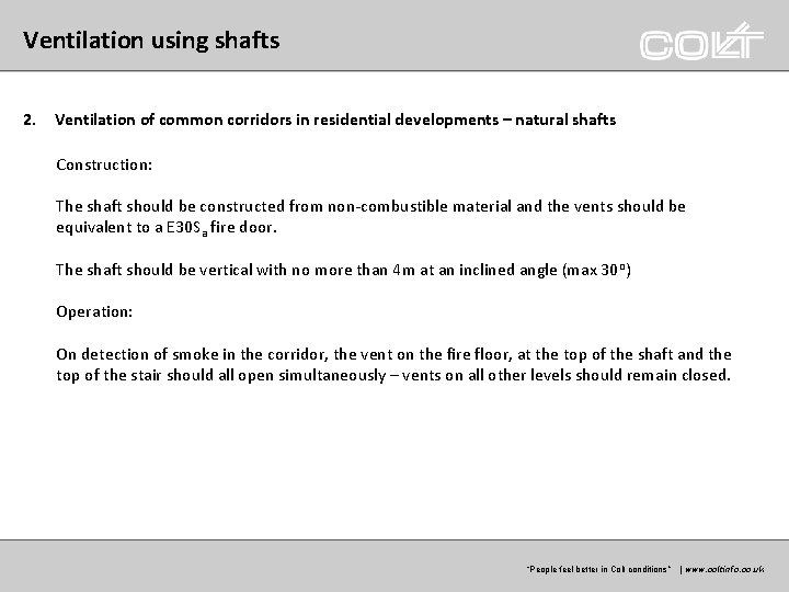 Colt International Ltd Smoke and environmental ventilation of