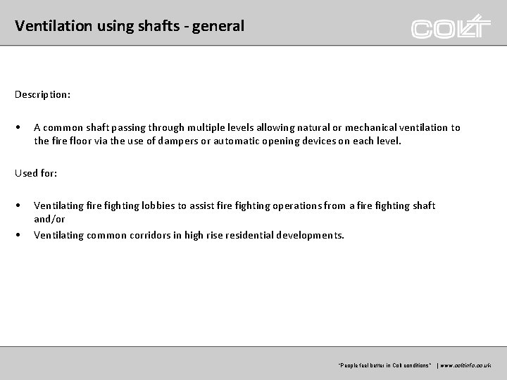 Colt International Ltd Smoke and environmental ventilation of