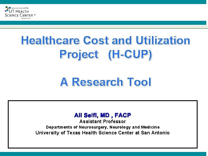 Healthcare Cost and Utilization Project HCUP A Research