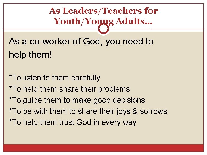 How To Develop Christian Character in Youth age