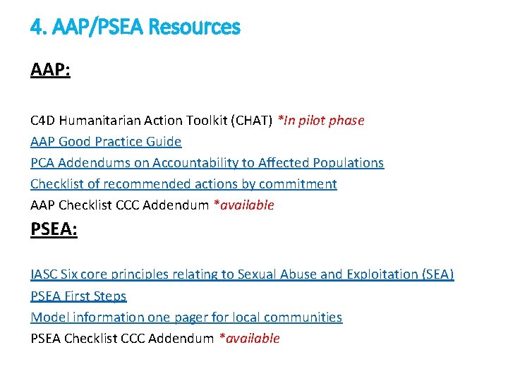 AAP and PSEA in Humanitarian Action An introduction