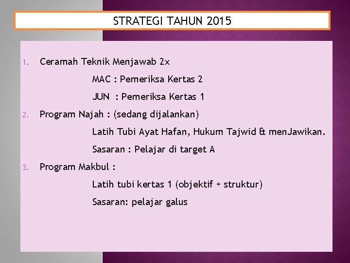 POST MORTEM PENCAPAIAN SPM 2014 PANITIA PENDIDIKAN ISLAM