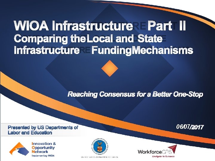 WIOA INFRASTRUCTURE PART II COMPARING THELOCAL ANDSTATE INFRASTRUCTURE