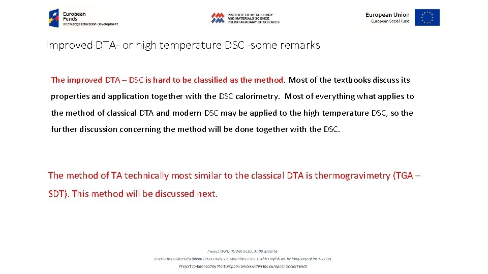 FUNDAMENTALS OF THERMAL ANALYSIS AND DIFFERENTIAL SCANNING CALORIMETRY