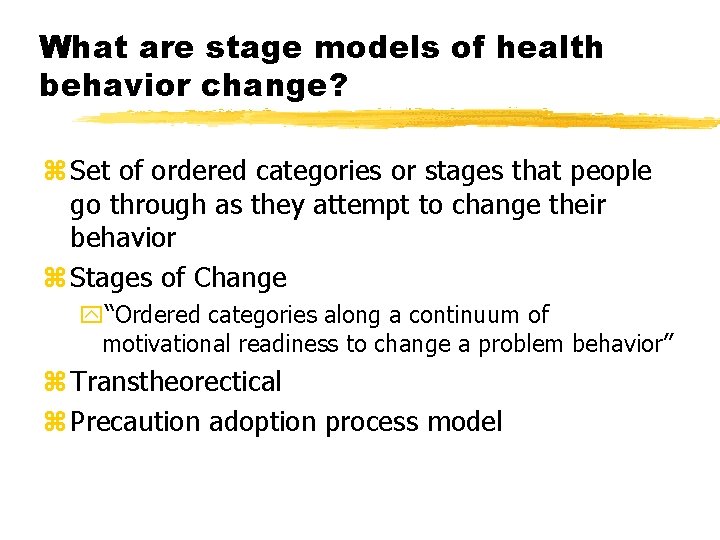 Health Psychology Theories of Health Behavior Chapter 3