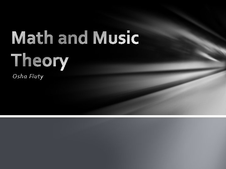 Osha Fiuty The Greek Modes are musical scales