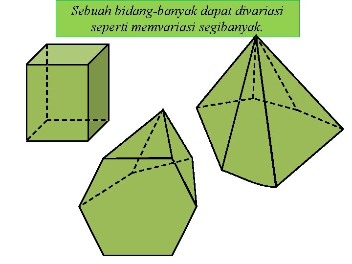 Definisi Bidangbanyak Suatu bidangbanyak polyhedron adalah gabungan dari