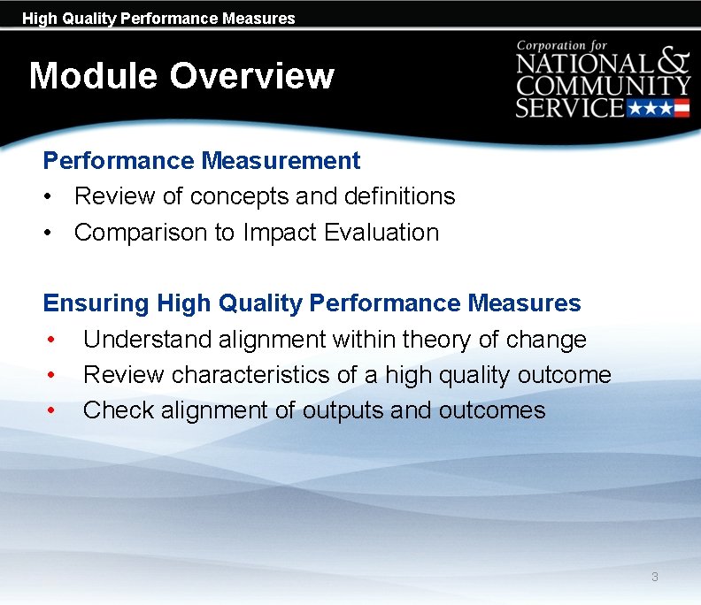 High Quality Performance Measures What is Performance Measurement