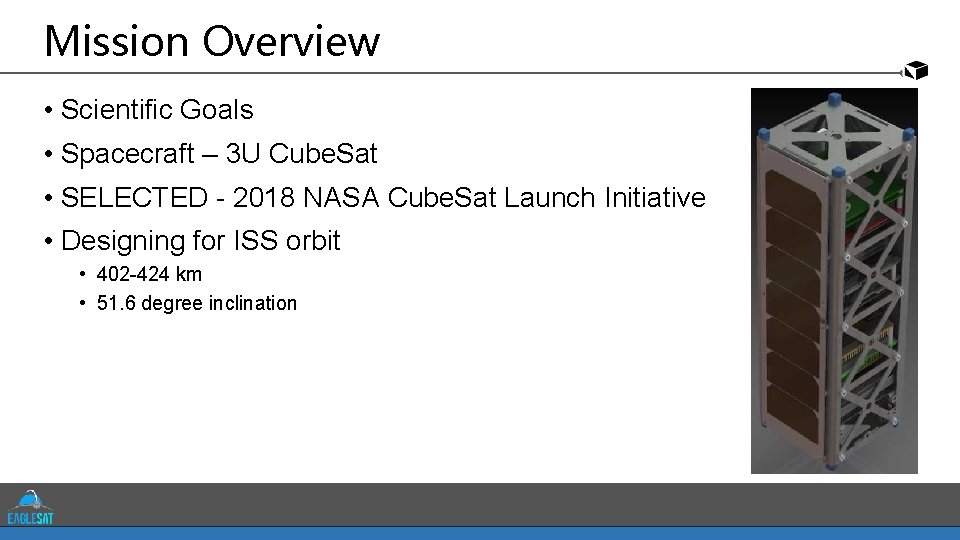 Eagle Sat 2 Program Overview Presented by Hilliard