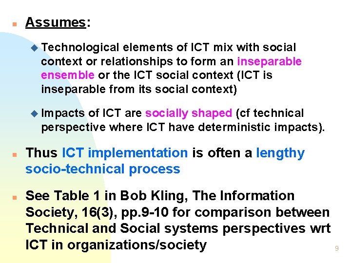 ICS 417 ICT and Society 2 ICT and