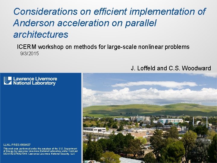 Considerations on efficient implementation of Anderson acceleration on