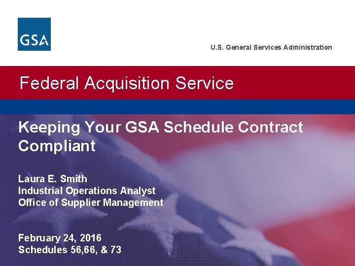 U S General Services Administration Federal Acquisition Service