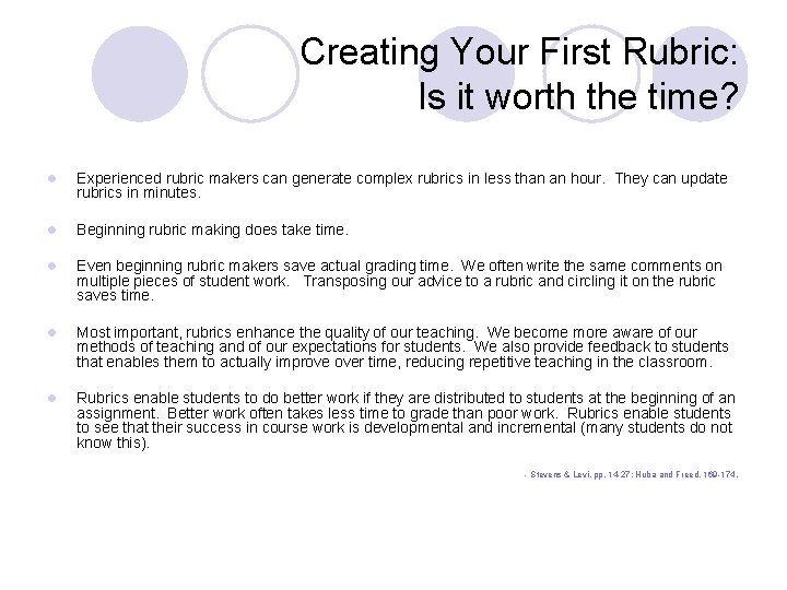 Introduction to Rubrics Learning increases even in its