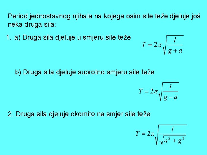 Jednostavno matematiko njihalo Jednostavno njihalo Matematiko njihalo l