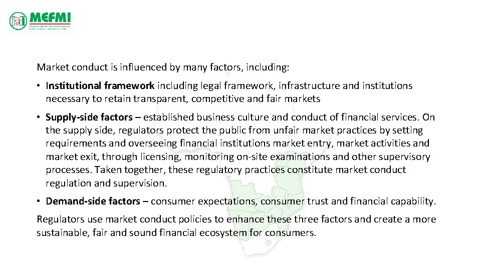 MARKET CONDUCT SUPERVISION Market Conduct Supervision Training Program