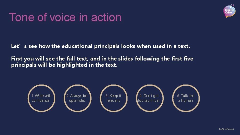 Tone of voice in action Lets see how