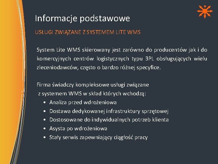 logsoft Lite WMS Prezentacja systemu Informacje podstawowe O