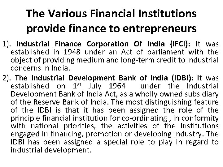 The Role of SIDBI in promoting Small Scale