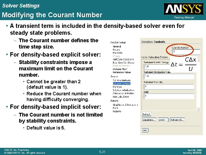 Chapter 5 Solver Settings Introductory FLUENT Training ANSYS