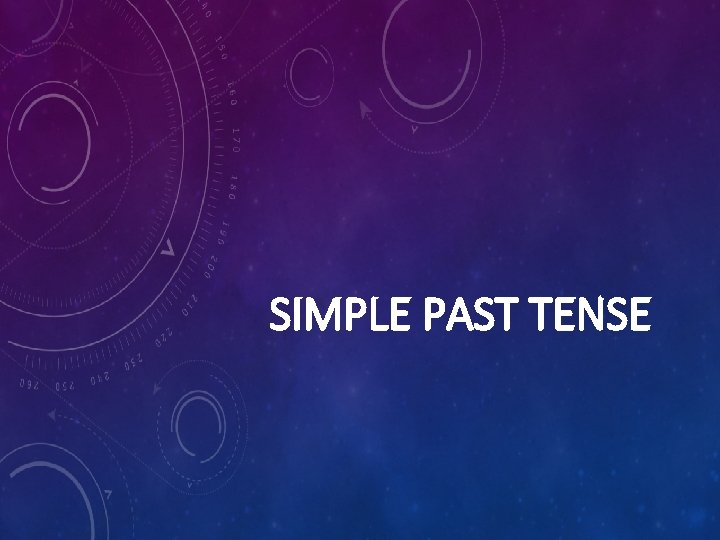 SIMPLE PAST TENSE WHEN DO WE USE IT