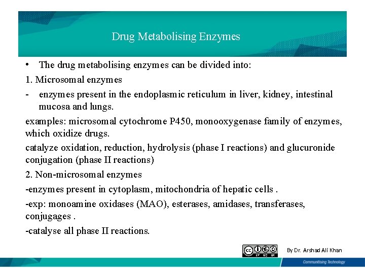 Chapter 5 Drug Metabolism by Dr Arshad Ali