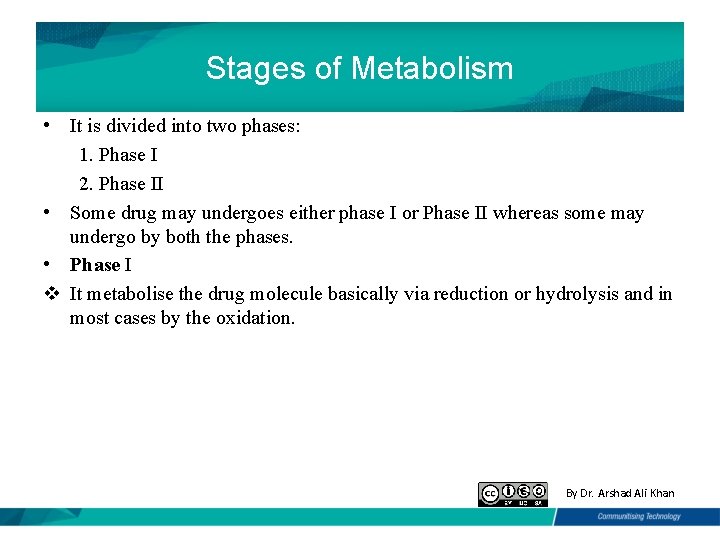 Chapter 5 Drug Metabolism by Dr Arshad Ali