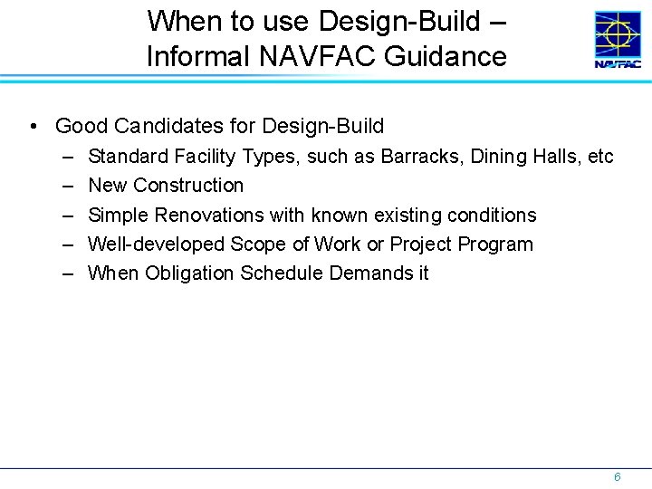 Introduction to DesignBuild DB Training Module Logistics Course