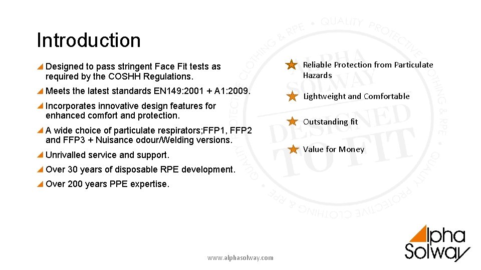 Alpha Solway Disposable RPE Designed to Fit www